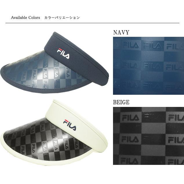 FILA（フィラ） FILA FLW PATTERN VISOR パターン バイザー NAVY BEIGE サンバイザー UVケア スポーツ ...