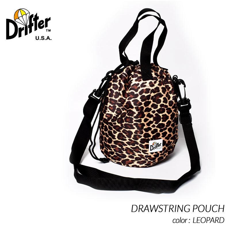 Drifter DRAWSTRING POUCH "LEOPARD" ドリフター ドローストリング ポーチ ショルダーバッグ ( 豹柄 レオパード 鞄 BAG バッグ ナイロン ...