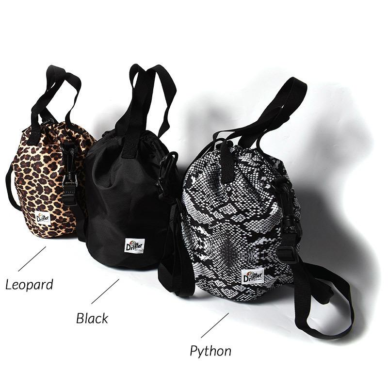 Drifter DRAWSTRING POUCH "LEOPARD" ドリフター ドローストリング ポーチ ショルダーバッグ ( 豹柄 レオパード 鞄 BAG バッグ ナイロン ...