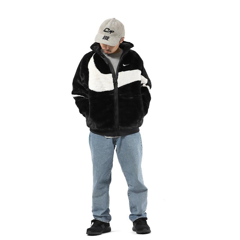 NIKE 日本未発売 NSW BIG SWOOSH FUR JACKET BLACK ナイキ NIKE 日本未発売 NSW BIG SWOOSH FUR JACKET BLACK ナイキ