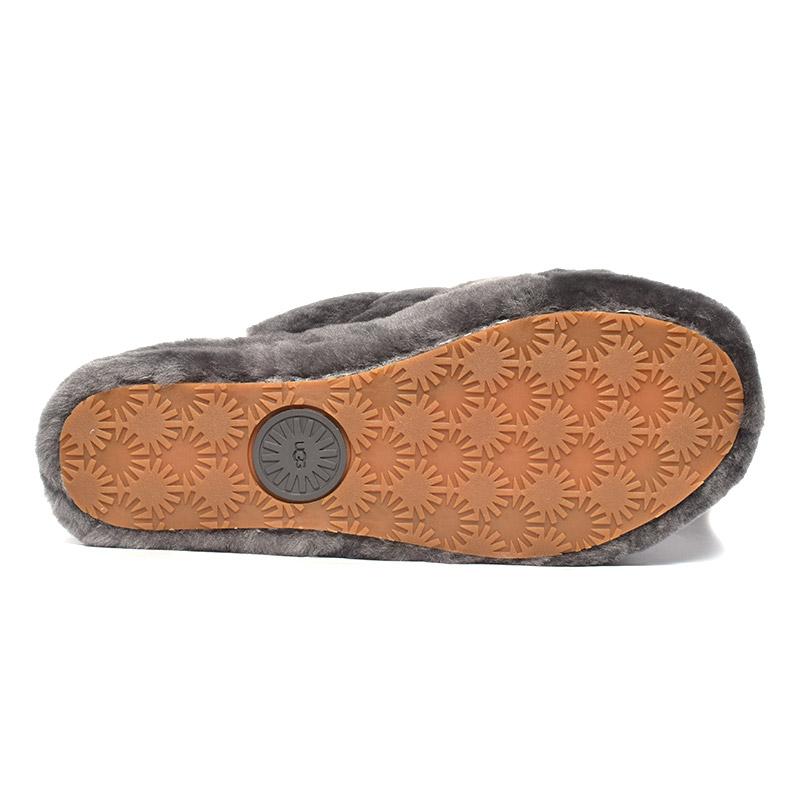 UGG W FLUFF YEAH SLIDE GRAY アグ ウィメンズ フラッフ イヤー スライド ファー サンダル スリッパ レディース ( グレー 灰色 1095119 ) :4141 ...