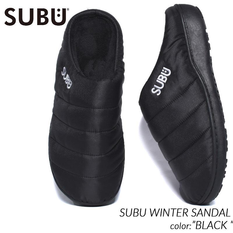 SUBU WINTER SANDAL BLACK スブ ウィンターサンダル ルームシューズ スリッパ 外履き 室内用 ( 黒 ブラック メンズ レディース ウィメンズ 4977468 ...