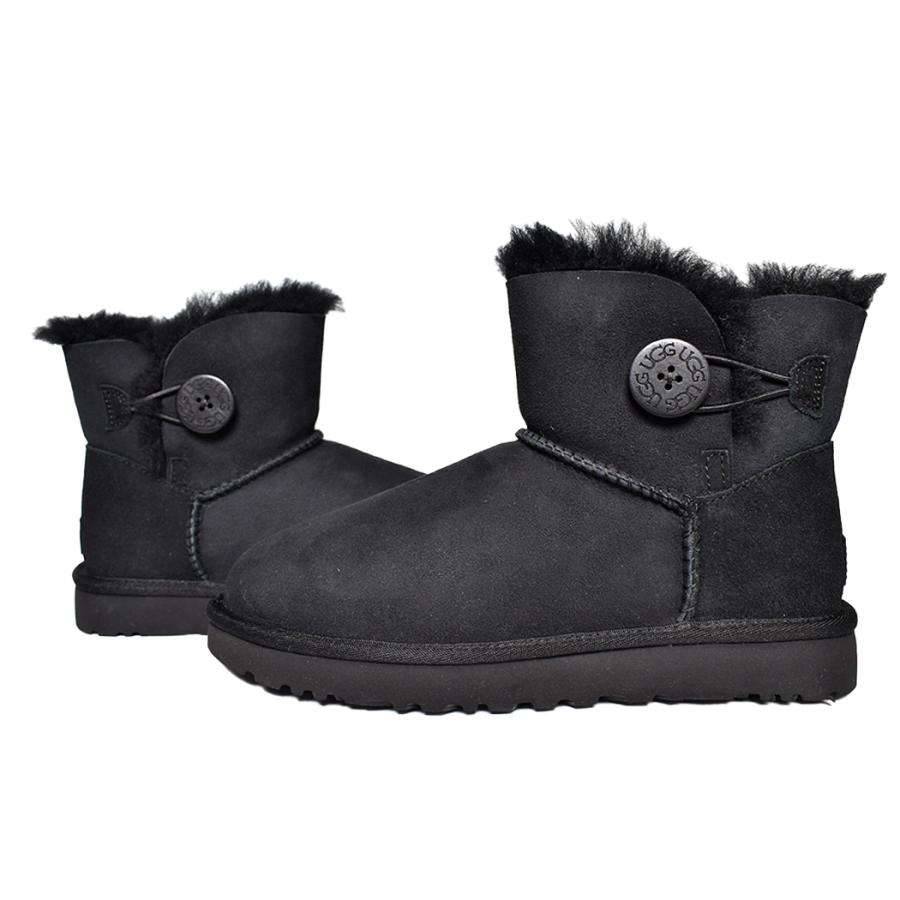UGG WOMEN MINI BAILEY BUTTON II "BLACK" アグ ウィメンズ ムートンブーツ ミニ ベイリー ボタン 2 レディース ( 黒 ブラック BOOTS ...