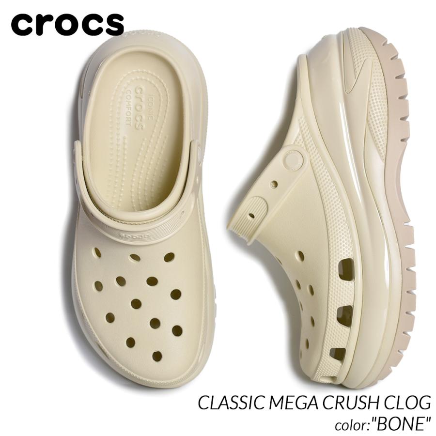 crocs CLASSIC MEGA CRUSH CLOG BONE クロックス クラシック メガ クラッシュ クロッグ サンダル スライド ...