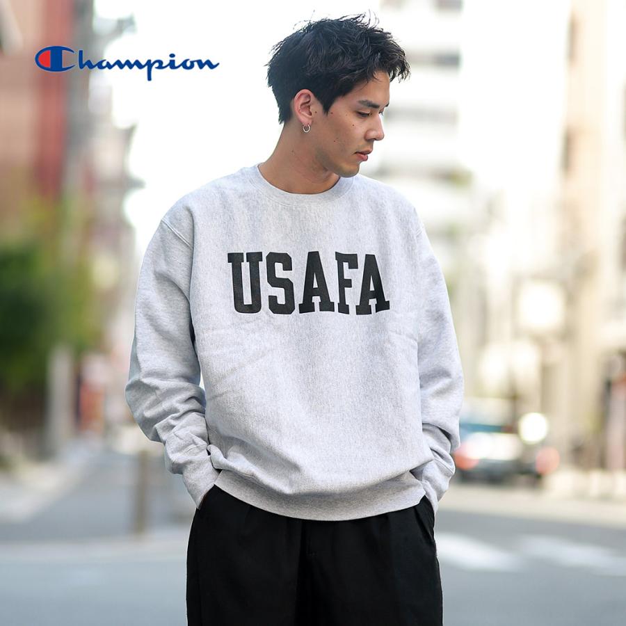 Champion 海外限定 チャンピオン リバースウィーブ スウェット "USAFA V" REVERSE WEAVE CREW GREY ...