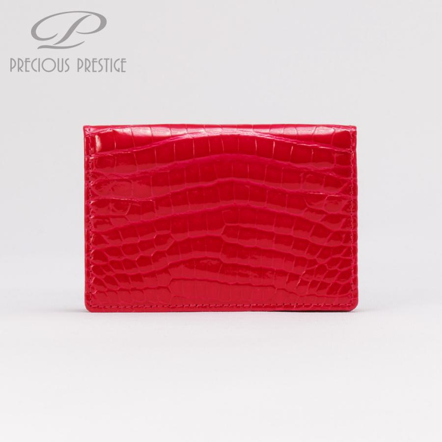 クロコダイル 名刺入れ 赤 シャイニングクロコ ブランド プレシャス プレステージ SCR-1006 : PreciousPrestige ...