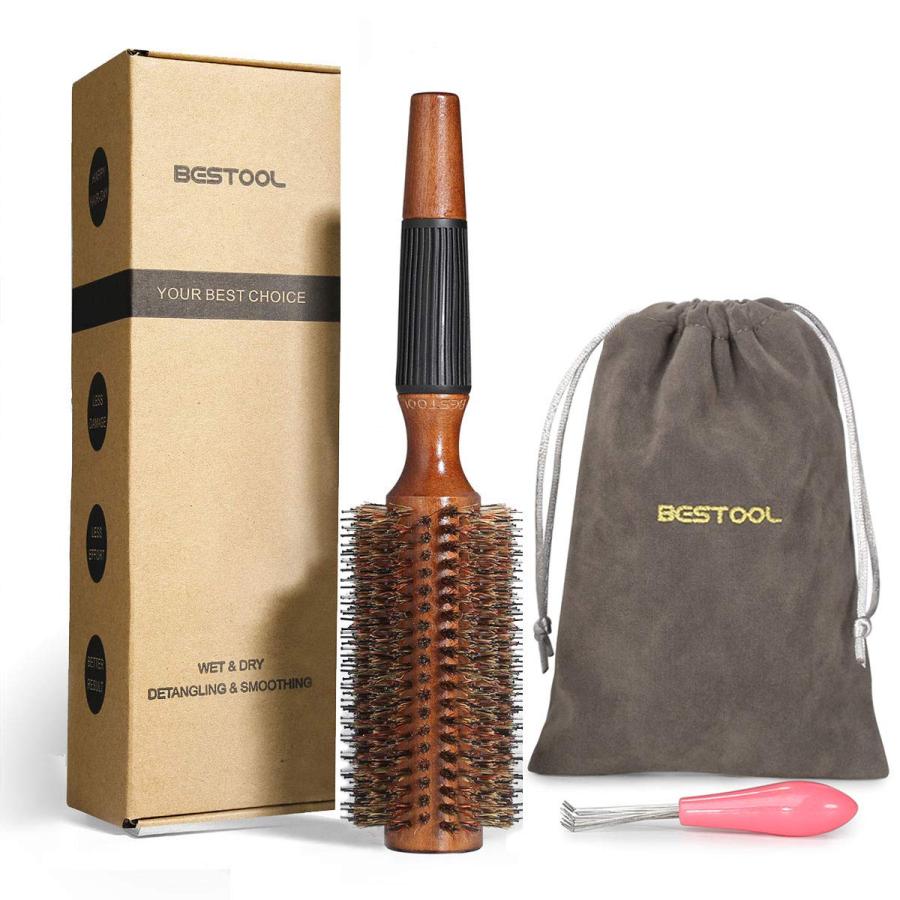 BESTOOL ロールブラシ ヘアブラシ ロール くし 木製 櫛 ヘアケア 高? コーム レディース メンズ ブロー カール 巻き髪 耐熱 人気 : ri288a133f78 ...