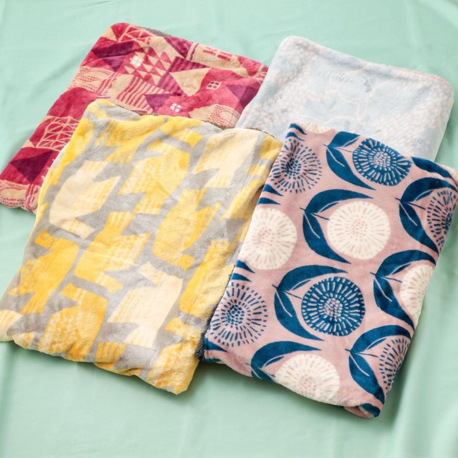 Lannel ランネル BISQUE ビスク 軽量 ブランケット ひざ掛け ふわふわ レディース おしゃれ かわいい 花柄 レトロ ボア 防寒 ...