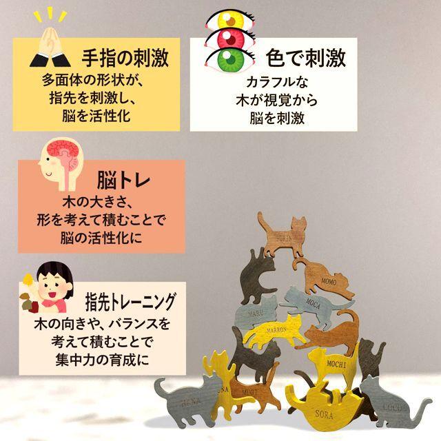 monocoto[モノコト]ネコノツミキ16個入り (プレゼント 猫好き ネコちゃんの記念日 集中力 オブジェ 難易度 玩具 知的 発想 能力 創造センス 積み木 天然木) : プレミアム ...