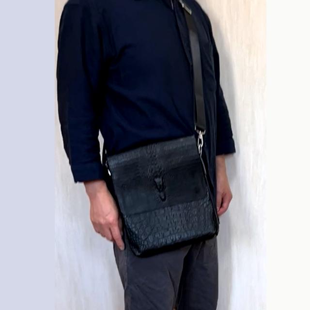 クロコ型押し斜め掛けショルダー (メンズ ショルダーバッグ レディース 男女兼用 斜めがけ 合皮フェイクレザー 肩掛け 観光旅行セカンドバッグ 街歩きバッグ) : プレミアムポニー - 通販 ...