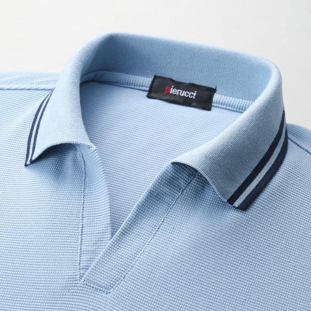 Pierucci（ピエルッチ）スキッパー襟鹿の子7分袖シャツ3色組 (メンズ