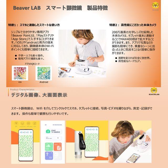 夏休み 自由研究 ビーバーラボBeaver LABスマート顕微鏡DDL-M1B (小学生 宿題 科学 実験(スマホで観察 卓上顕微鏡 ポータブル スティック型 持ち出し可能) : プレミアム ...