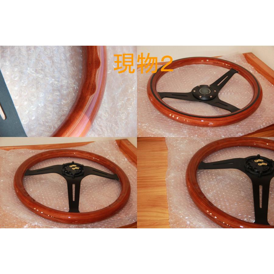 【本州、当日・翌日お届け】木製ステアリングホイール ウッド＆ブラックスポーク 自動車レーシングスポーツステアリングホイール ハンドル交換 : pr063 : プレサージュ - 通販 ...