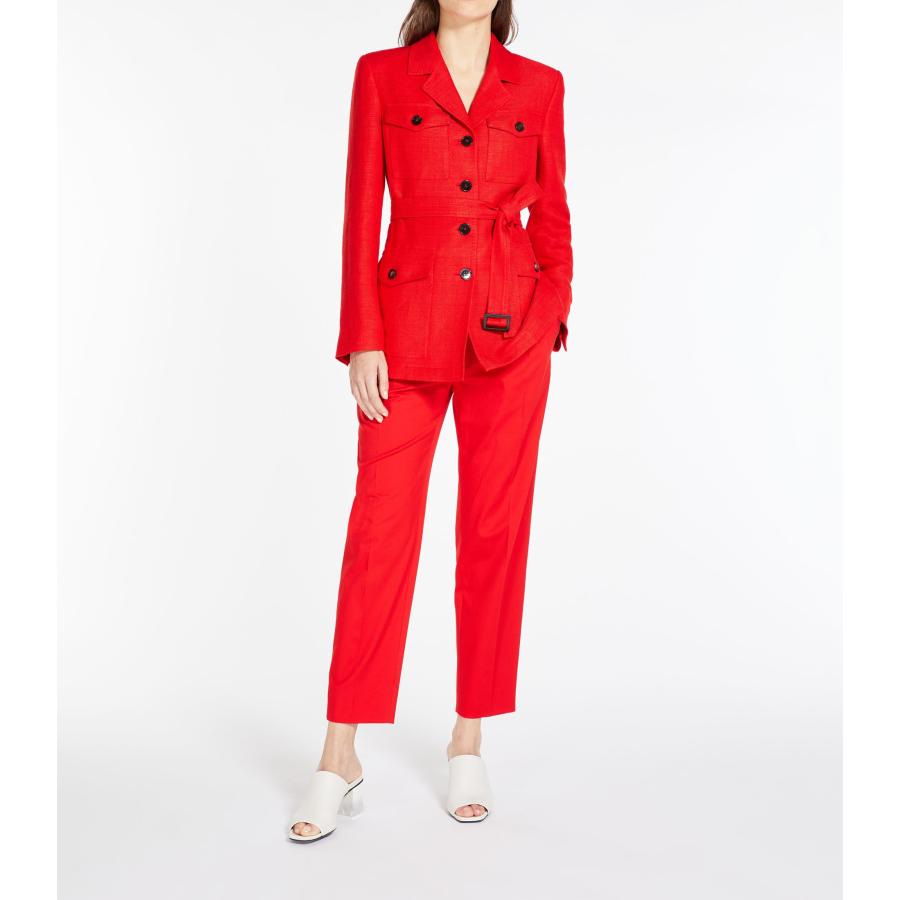 Max Mara 【セール40%OFF】MAX MARA STUDIO レディース ストレッチコットンギャバジンシガレットパンツ `レッド` CALANTE-TROUSERS : プリティー ...