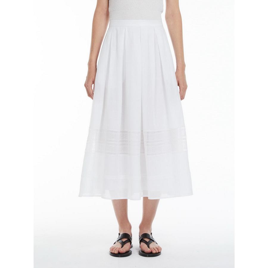 Max Mara（マックスマーラ） 【セール40%OFF】 STUDIO レディース ラミー レース プリーツ スカート `ホワイト` ...