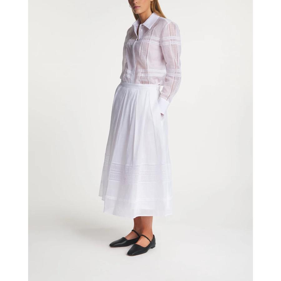 Max Mara（マックスマーラ） 【セール40%OFF】 STUDIO レディース ラミー レース プリーツ スカート `ホワイト` ...