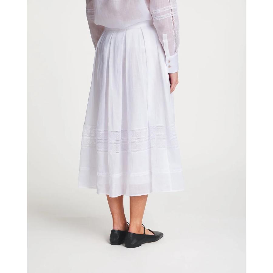 Max Mara 【セール40%OFF】 MAX MARA STUDIO レディース ラミー レース プリーツ スカート `ホワイト` ...