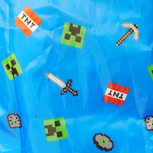 マインクラフト ポケット付きエコバッグ ( ブルー / SURVIVAL MODE ) 18532 マイクラ 折りたたみ マチあり コンパクト ショルダー Minecraft MCT-PEB ...