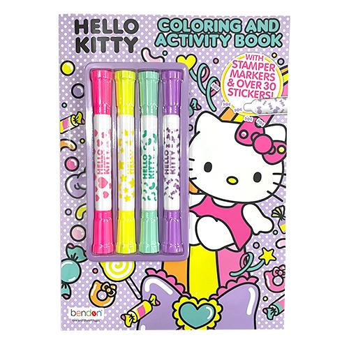 ハローキティ ぬりえ スタンパーマーカー 4本付き 19661 キティちゃん 塗り絵 シール ステッカー スタンプ マーカー ペン ...