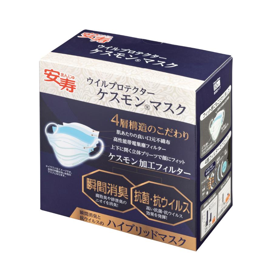 マスク 抗菌 抗ウイルス 安寿 ケスモンマスク 555000 50枚入 アロン化成 :555000:プライムケア - 通販 - Yahoo ...
