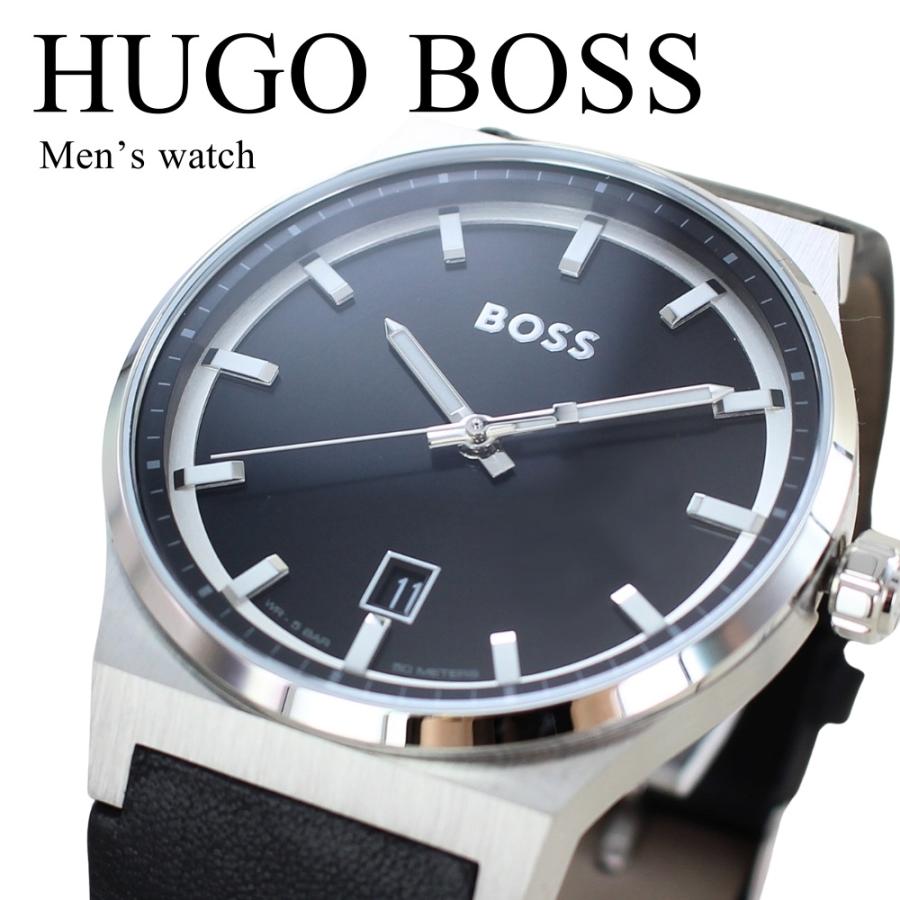 BOSS（HUGO BOSS） ヒューゴ ボス 腕時計 メンズ 父の日 ブラックレザー HUGO BOSS 時計 ギフト プレゼント ...