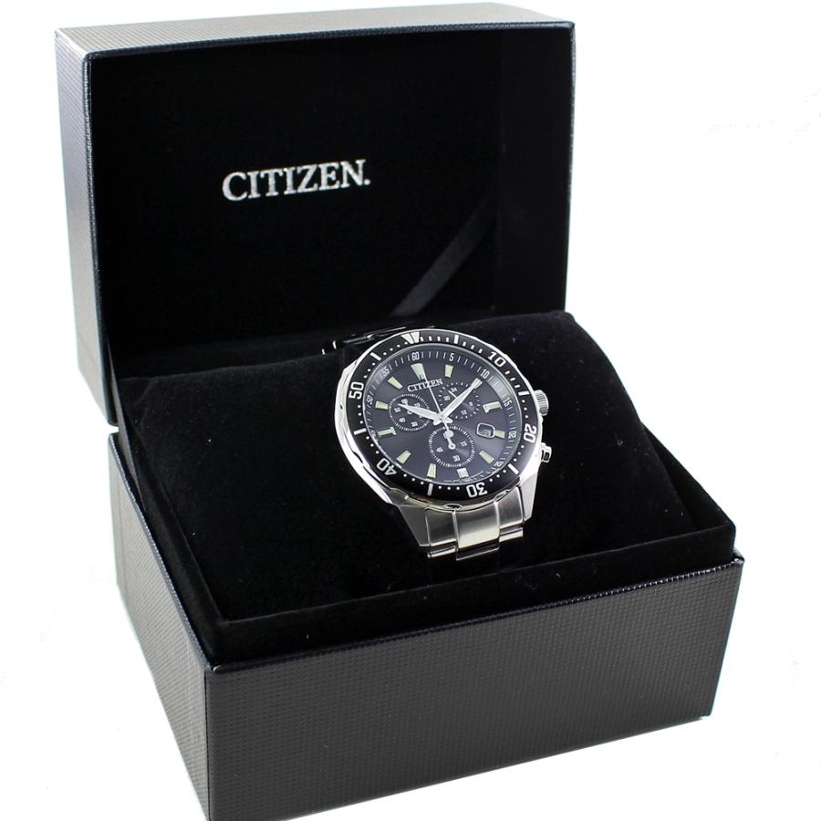CITIZEN COLLECTION シチズン エコドライブ ソーラー クロノグラフ メンズ 腕時計 手表 シルバー ブラック文字盤 ...