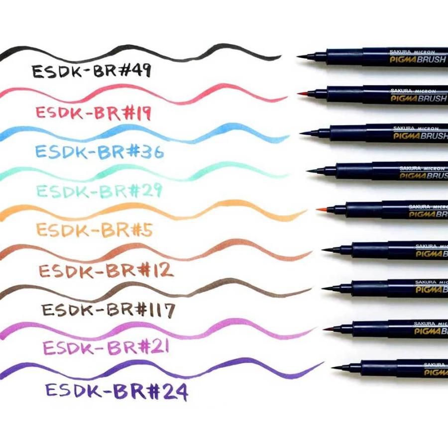 [サクラクレパス] 水性ペン ピグマ ブラッシュ ミリペン 顔料 耐水性 耐光性 にじみにくい 筆ペン SAKURA PIGMA water-based pigment ink pen ...
