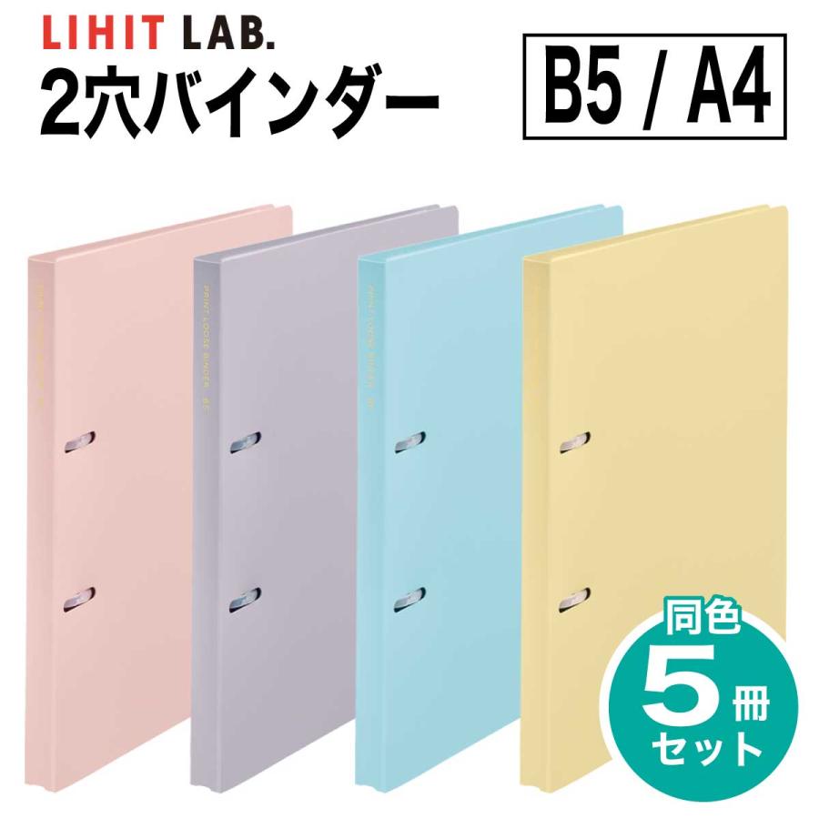 LIHIT LAB. [リヒトラブ] 5冊セット B5 A4 プリントルーズバインダー N-3120 N-3121 2穴 100枚 ファイル バインダー ルーズリーフ リヒトラブ LAB ...