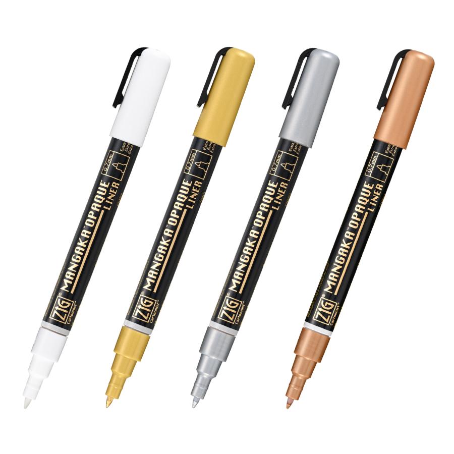 呉竹 本日ポイント5倍 Kuretake ZIG Cartoonist MANGAKA OPAQUE LINER CNMOL/4V 4色セット : ビッツ&ボブ Yahoo!店 - 通販 ...