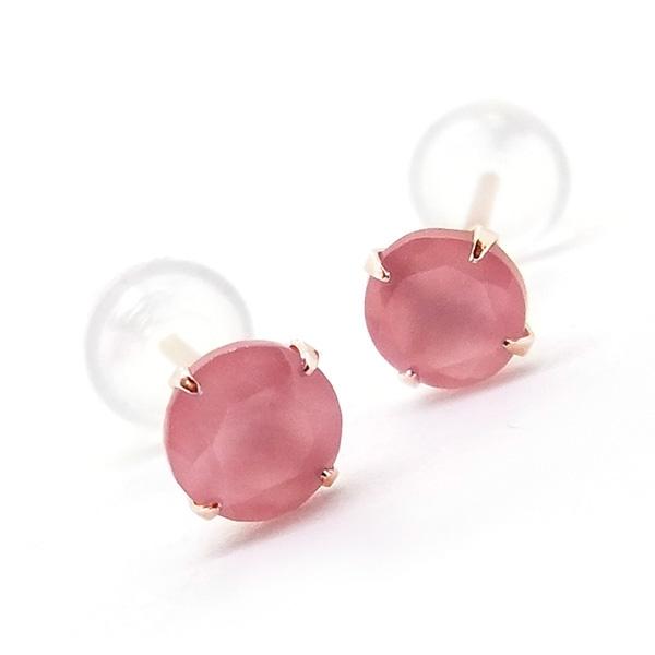 K10ピンクゴールド製 ロードクロサイト ペルー産 インカローズ シンプルスタッドピアス 4mm K10PG 定番4本爪 両耳用 :nsp-rdp-tb040ir:priroda - 通販 ...