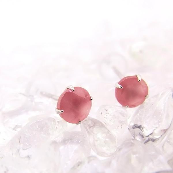 K10ピンクゴールド製 ロードクロサイト ペルー産 インカローズ シンプルスタッドピアス 4mm K10PG 定番4本爪 両耳用 レディース メンズ : nsp-rdp-tb040ir ...