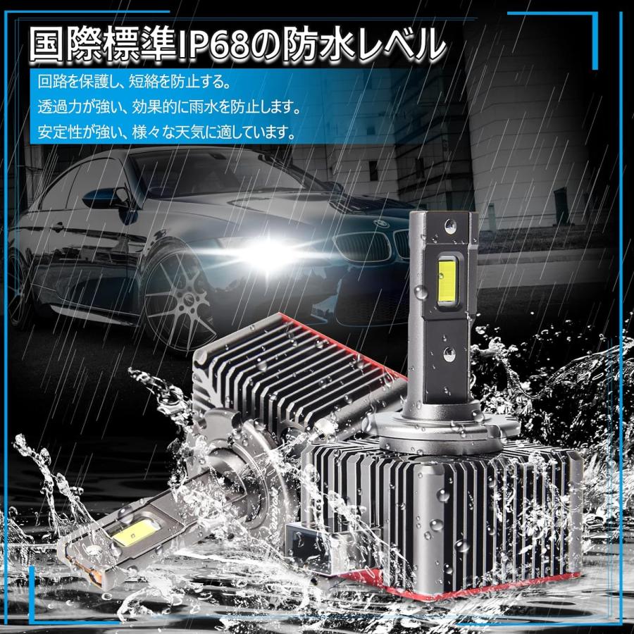 VW GOLF6 ゴルフ6 HID→LED化 LED ヘッドライト 純正同形状 高速冷却ファン搭載 ポン付 35W 11600LM キャンセラー内蔵 ノイズ対策 日本語取説付 6000k ...