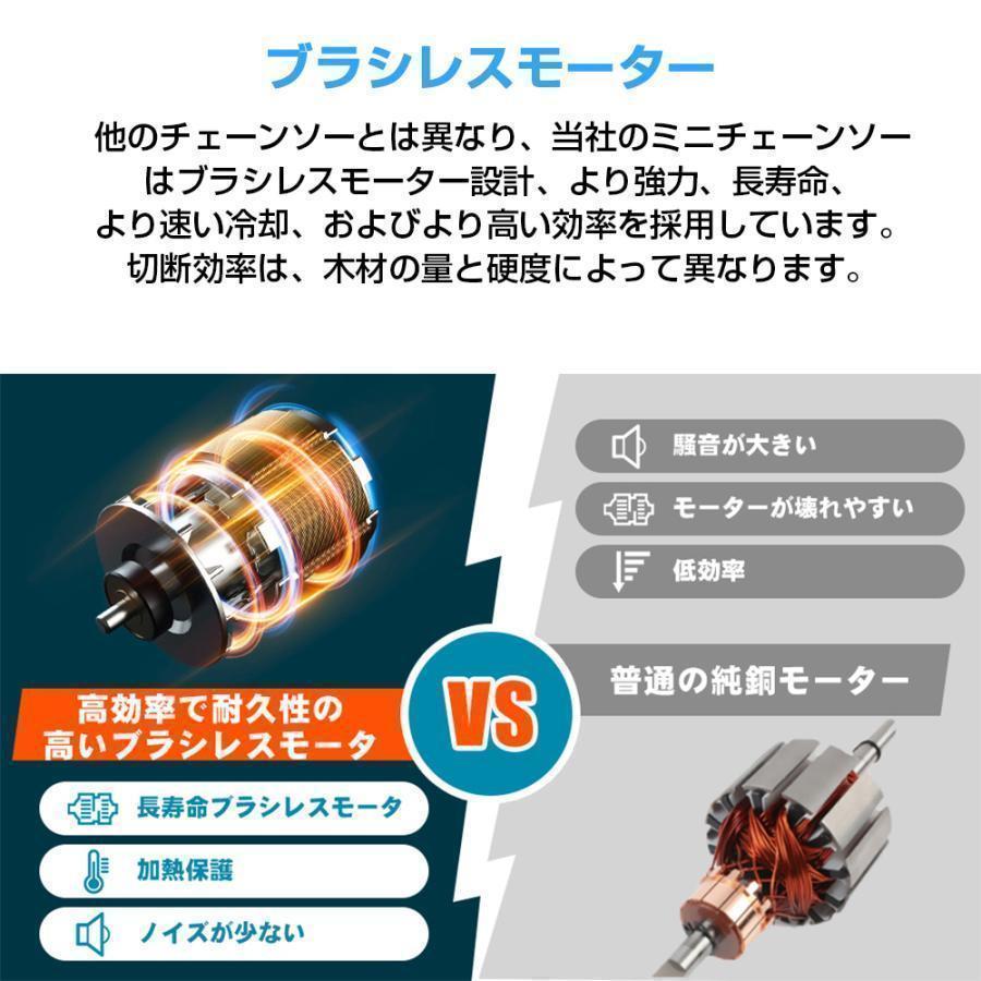 電動チェンソー 6インチ 充電式 マキタ 18Vバッテリー互換 小型 自動給油 ハンディチェーンソー エンジン 枝切り 木工切断 家庭用 片手 強力 チェーンソー : Prismatical ...