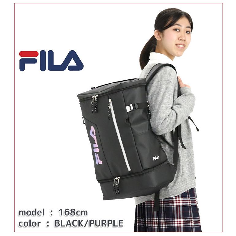 FILA リュック フィラ メンズ レディース 大容量 リュックサック スクエア デイパック バックパック 通学 通学用 B5 A4 B4 タブレット 35L チェストベルト : バッグと ...