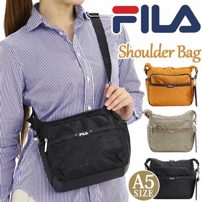 FILA フィラ ショルダーバッグ 斜め掛けバッグ ママバッグ マザーズバッグ レディース 女性 総柄 上品 軽量 A5 フラワー ブラック ...