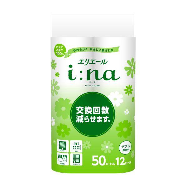 【1月限定クーポン配布中！全商品P2倍】 エリエール i:na(イーナ)トイレットティシュー ダブル 50m 12R 無香料 1点 :9006068790:プロステYahoo!店 - 通販 ...