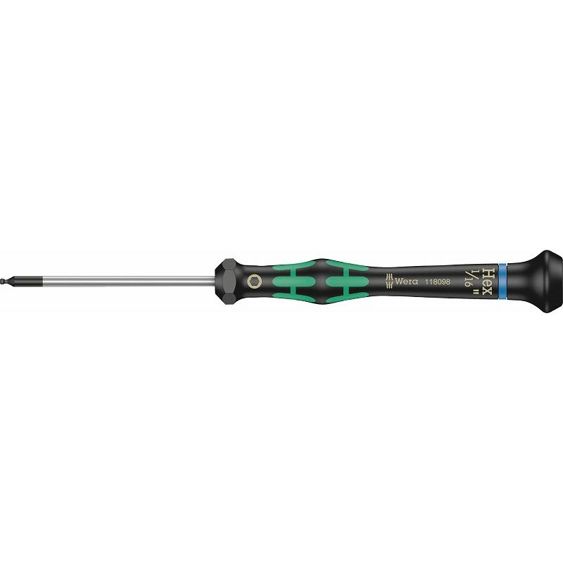 Wera 精密ボールポイント六角ドライバー【1/16"】〔2052-1/16"X60〕118098 : プロツールYahoo店 - 通販 ...