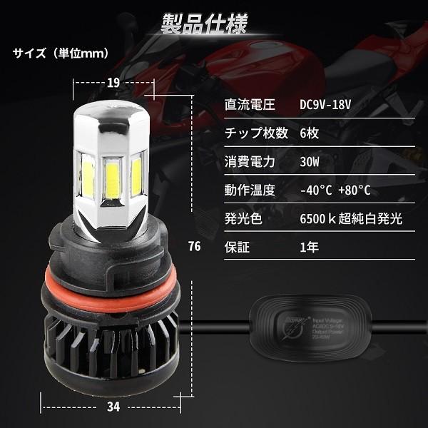 バイク オートバイ 専用 LED ヘッドライト 一年保証付 PH11・T15H Hi/Lo 六面発光 直流 交流 9-18v対応 6500K CREE製 35W 二輪用 1個 ...