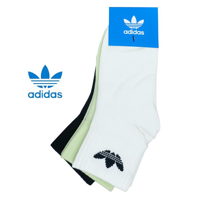 adidas アディダス オリジナルス 靴下 ミッドカット アンクルソックス 3P キッズ ジュニア 子供 IXQ43 安い割引