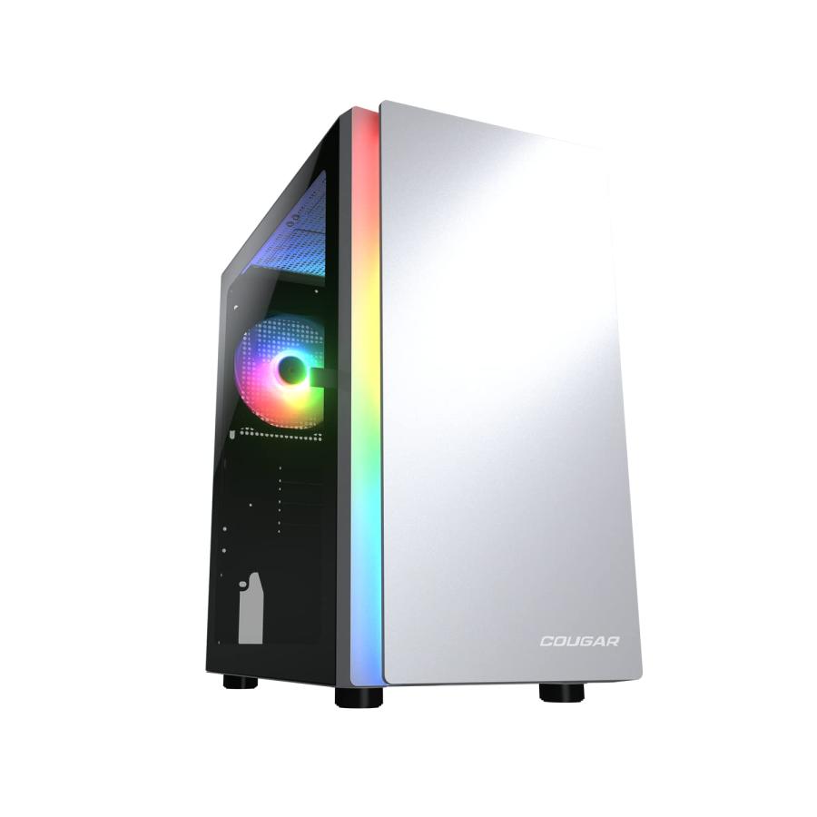 COUGAR PCケース Purity RGB White ミニタワー ホワイトカラー サイドパネル強化ガラス シンプルデザイン Mini ...