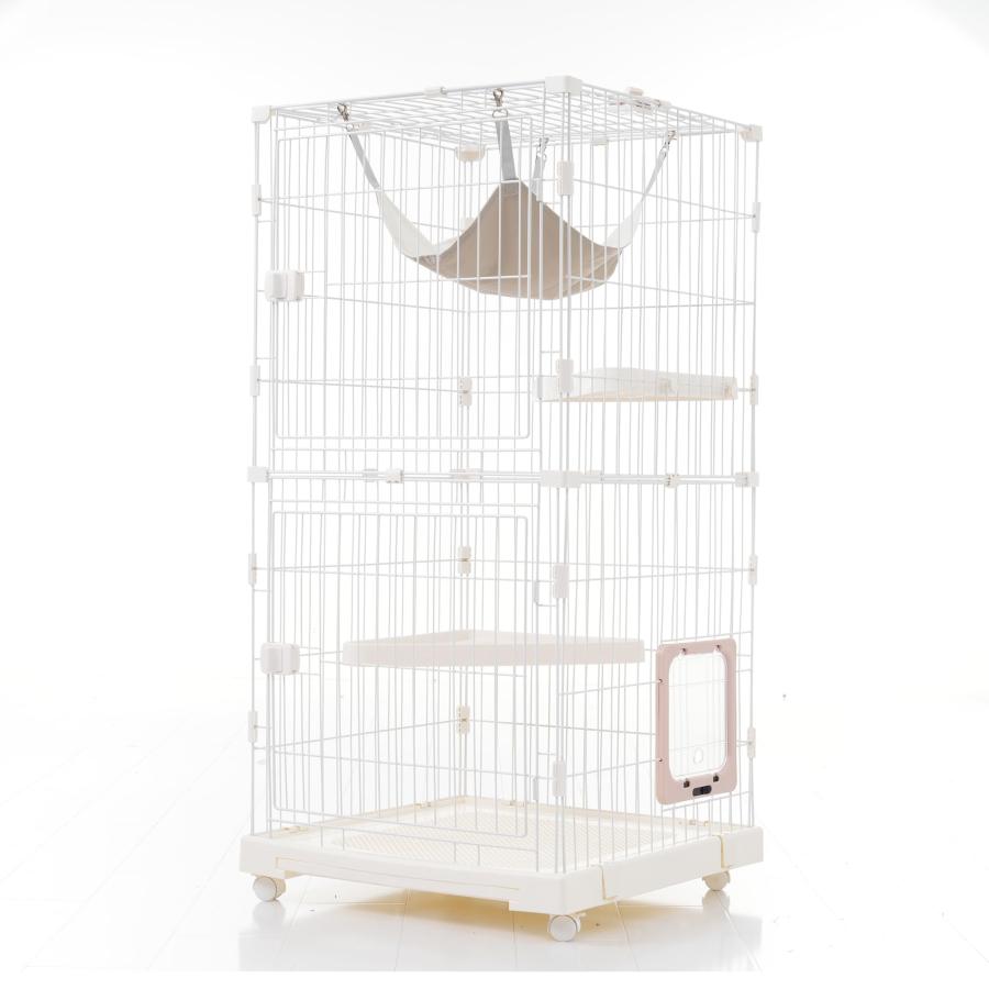 OSJ 猫 ペットゲージ 小動物ケージ 猫用エンクロージャ 掃除しやすいトレーケージ キャットケージ 2段 多頭飼い 引き出しトレー 自由組み合わせ : プロジェクトC - 通販 ...