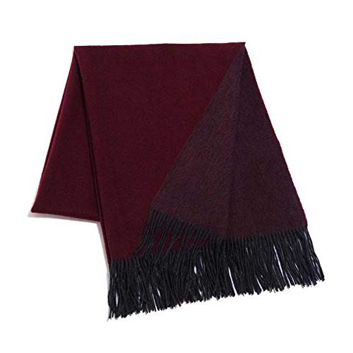 [GILDARA] RV75 カシミヤ 100％ カシミア リバーシブル 大判 ストール ウェーブ メンズ レディース (ワイン×スミブラック ...