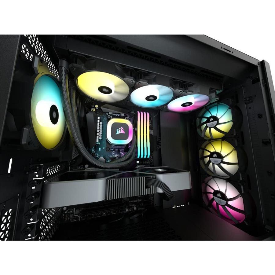 CORSAIR H150 RGB 360mmラジエーター適用 ARGB対応 簡易水冷 CPU クーラー 3基の SP ELITE Series ...