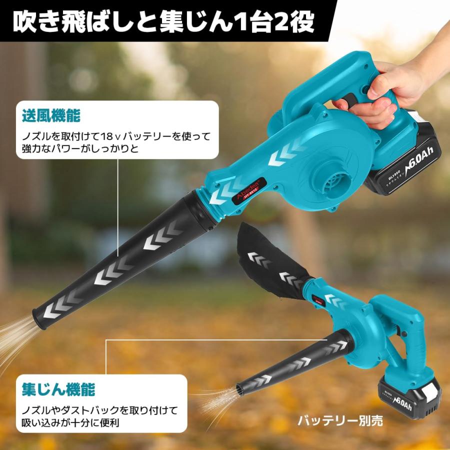 Abeden 充電式ブロワ HY-8012 スイッチロック機能 コードレスブロワー ブラシモータ 電動工具 充電式 コードレス 一台二役 集じん機能付 : プロジェクトD - 通販 ...