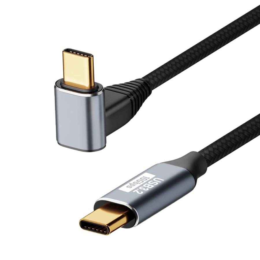 Type C ケーブル L字 1M USB-C & PD対応 100W急速充電 USB3.1 Gen2*1(10Gbps) 4K ...