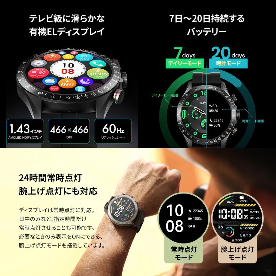 Haylou Solar Pro 1.43インチ スマートウォッチ HL-SP シルバー : プロジェクトE - 通販 - Yahoo!ショッピング