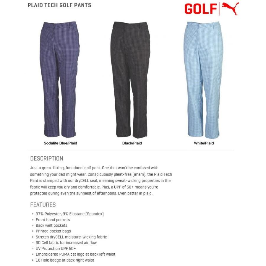 PUMA Puma Golf Plaid Tech Pants プーマゴルフ プレド テック ゴルフ パンツ : プロラインGolf - 通販 ...