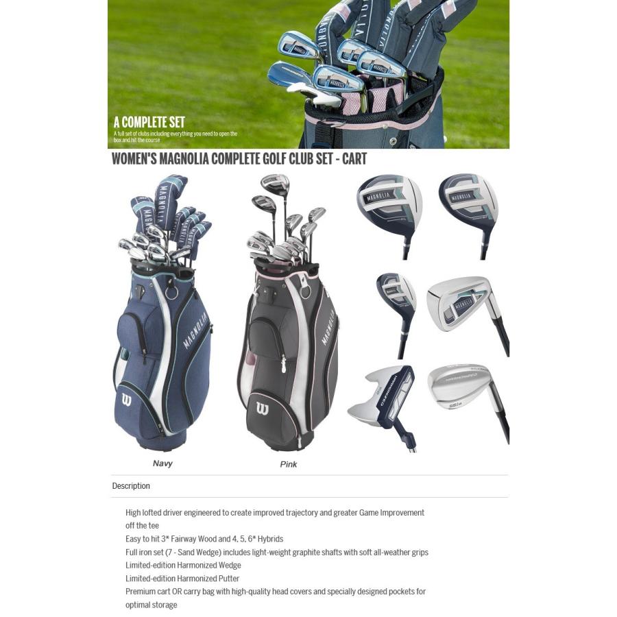Wilson Staff Women's Magnolia Complete Golf Club Cart Set ウィルソン レディス ...