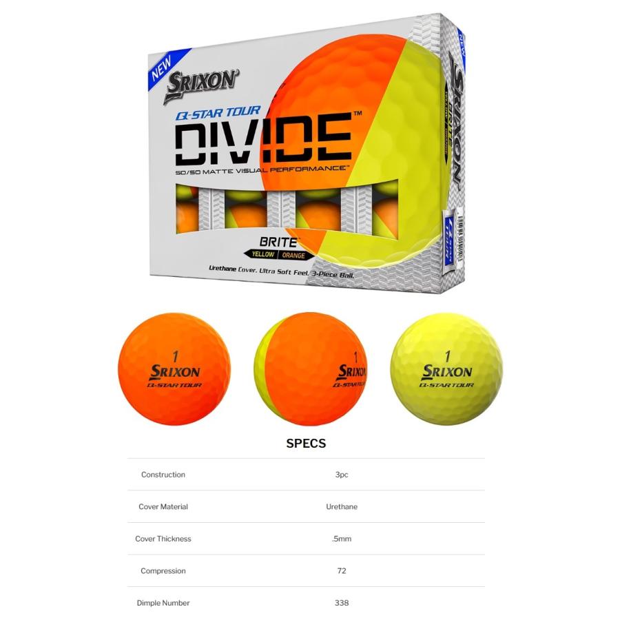SRIXON Srixon Q-Star Tour Divide Golf Ball Orange スリクソン ツアー ディバイド ゴルフ ...
