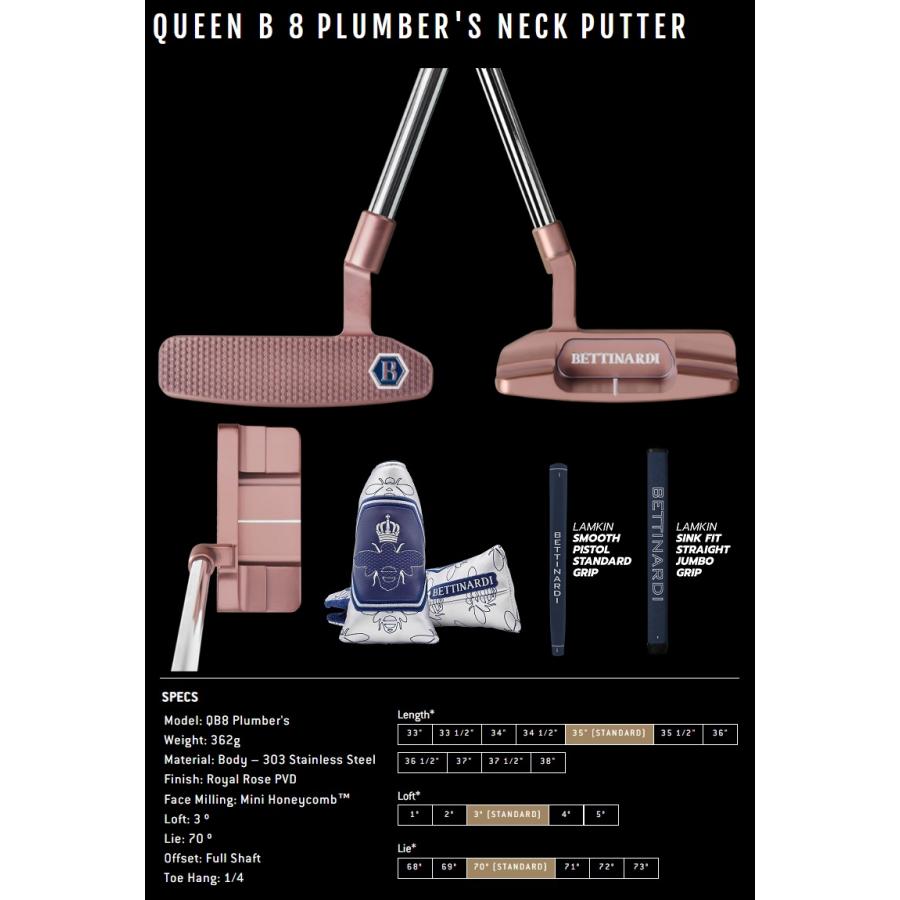 BETTINARDI（ベティナルディ） Bettinardi 2025 Queen B 8 Plumber's Neck Putter 2025 クイーン B 8 プランバーズ ネック パター ...